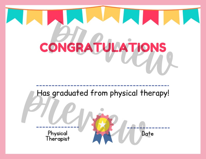 Pediatric Physical Therapy Graduation Certificates - Etsy