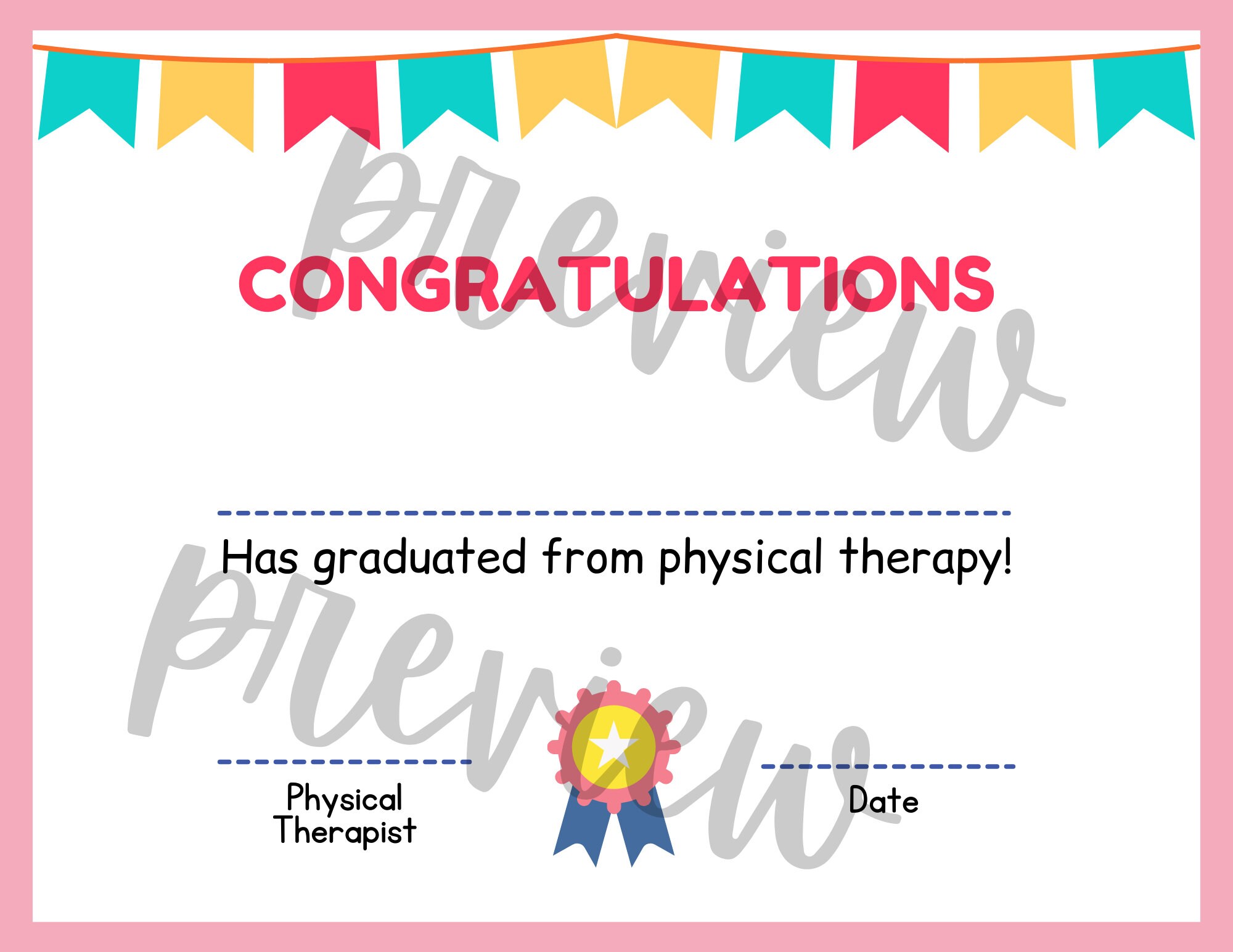 Pediatric Physical Therapy Graduation Certificates - Etsy