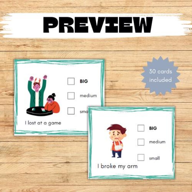 Size of the Problem Card Sorting Activity - Emotional Regulation ...