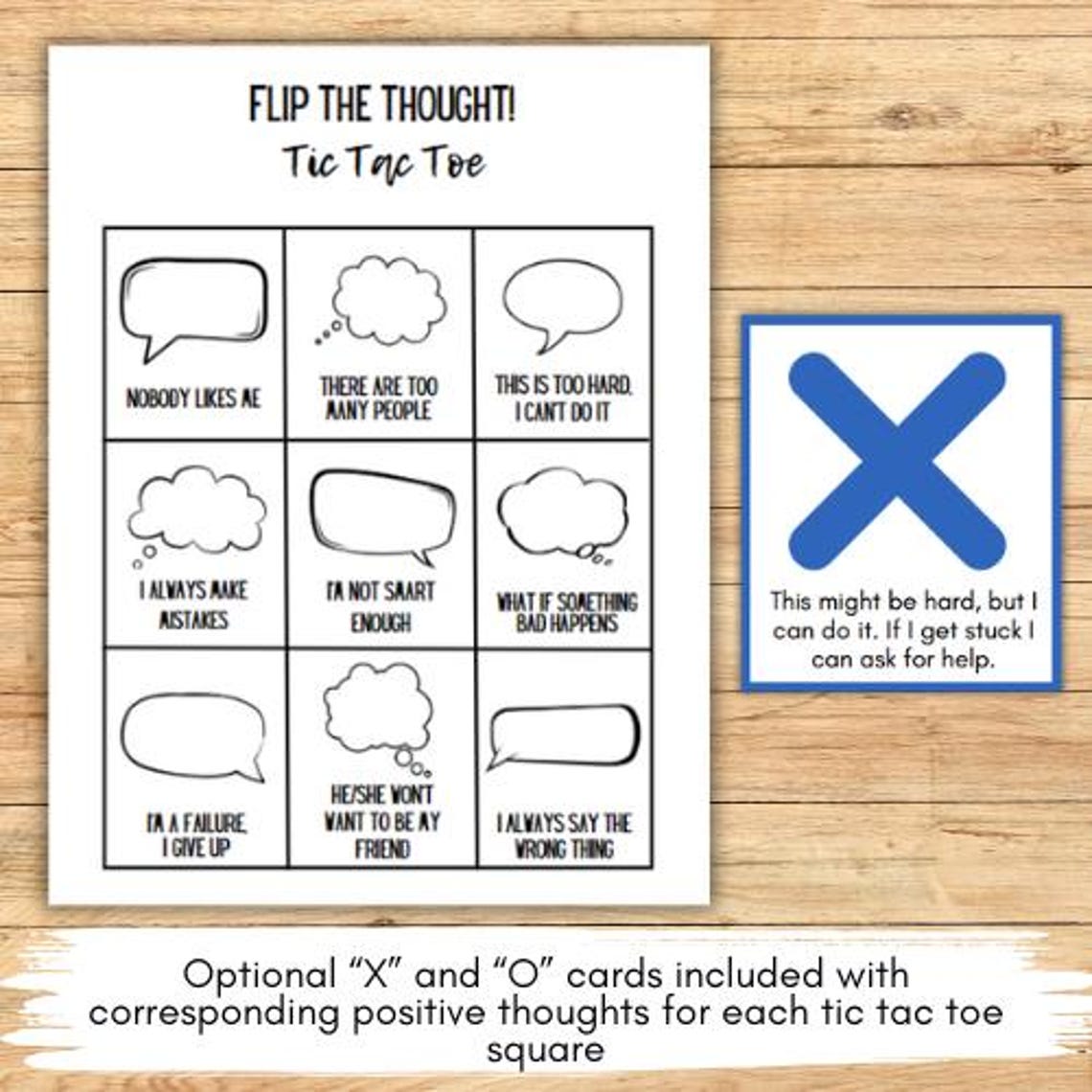 Printable Self-esteem Game, Flip the Thought Counseling Game, Self ...