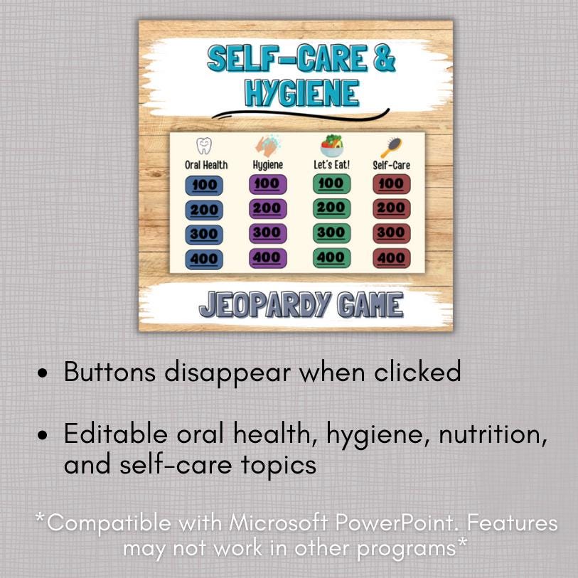 Self-care/ Hygiene Game Bundle for Teens and Young Adults, Occupational ...