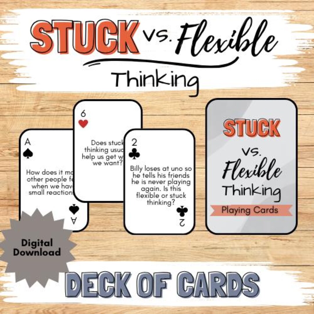 Flexible Vs. Stuck Thinking Deck of Cards, Flexible Thinking Game for ...