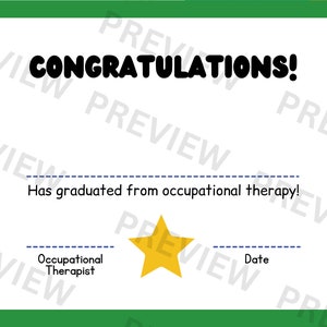 Occupational Therapy Graduation Certificates, Pediatric OT Graduation ...