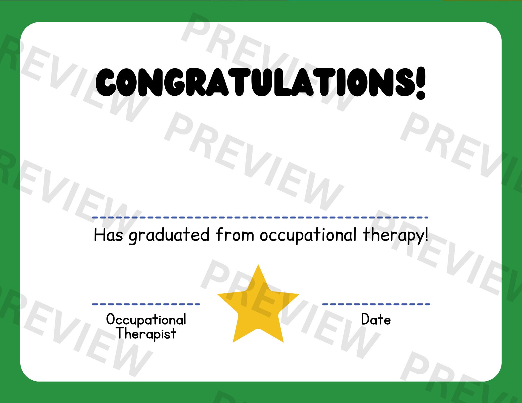 Occupational Therapy Graduation Certificates, Pediatric OT Graduation ...