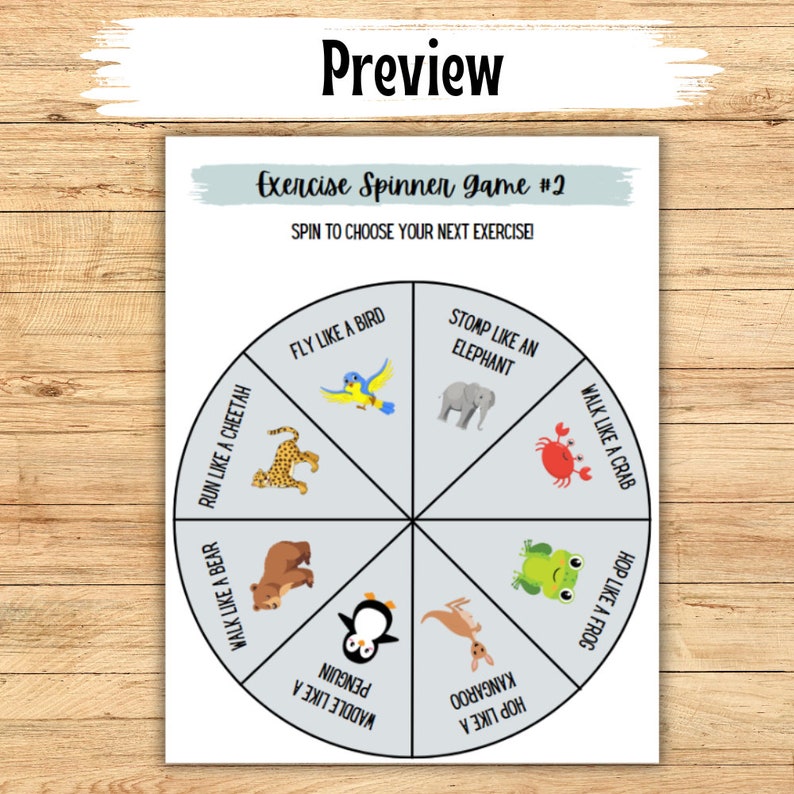 Gross Motor Spinner Games; Brain Break/heavy Work Games; Pediatric ...