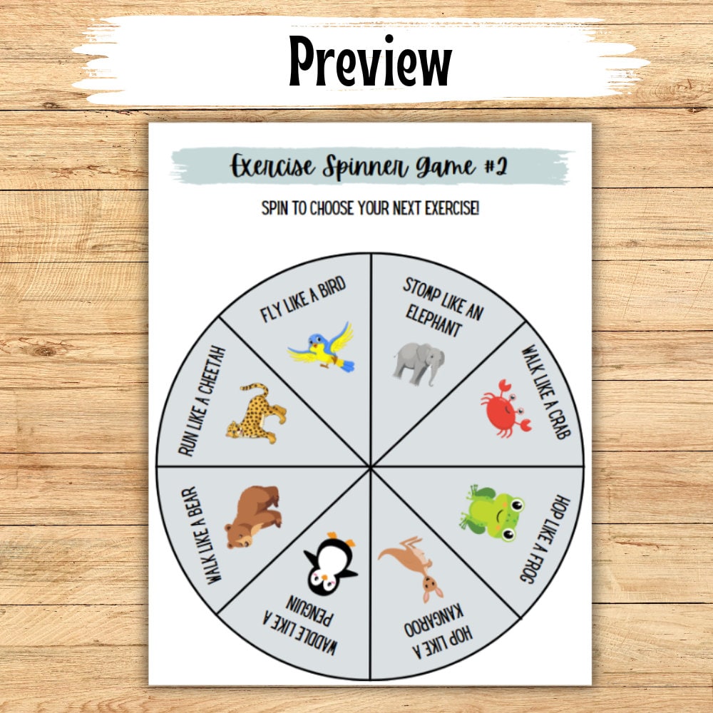 Gross Motor Spinner Games; Brain Break/heavy Work Games; Pediatric ...