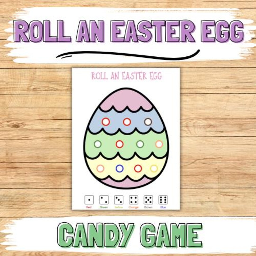 Roll an Easter Egg Candy Game, Easter Game for Groups, M&M Easter Game ...
