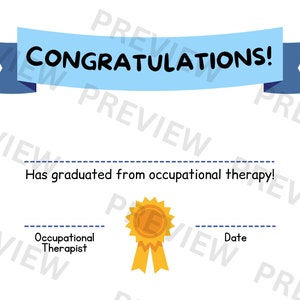 Occupational Therapy Graduation Certificates, Pediatric OT Graduation ...