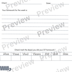 Occupational Therapy Home Program Form, Pediatric Occupational Therapy ...