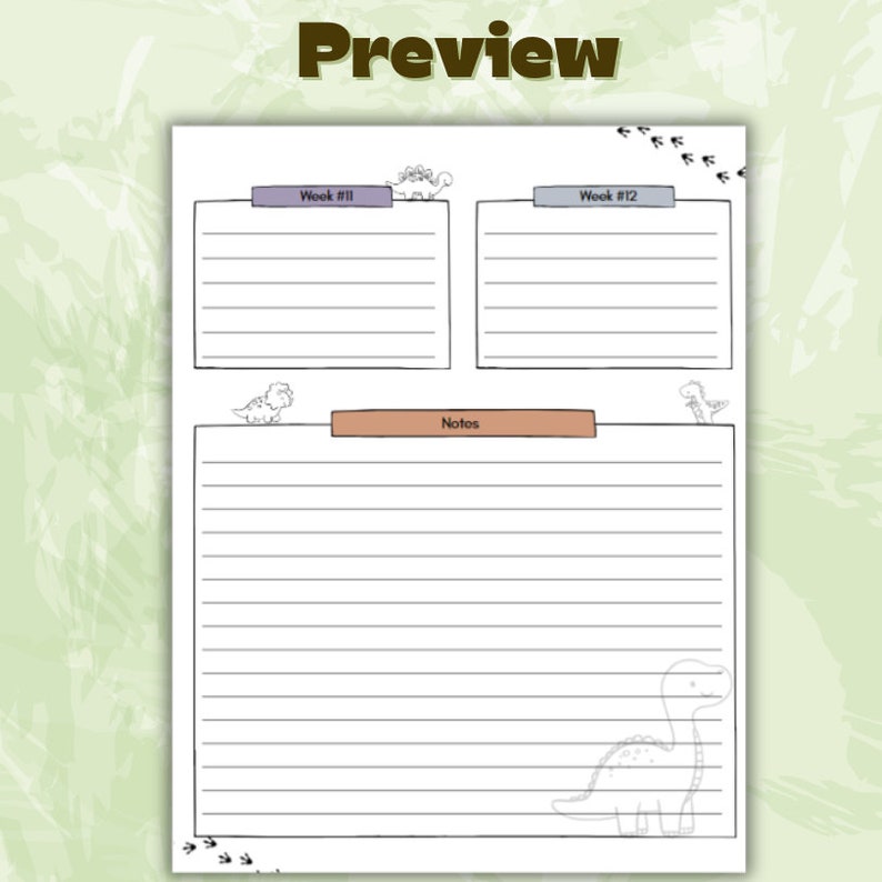 Dinosaur Occupational Therapy Planner & Organizer; Pediatric ...