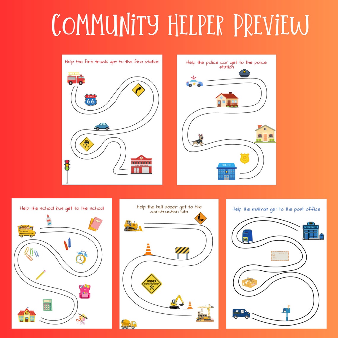 Trace the Path Worksheets, Path Tracing, Pencil Control Worksheet ...