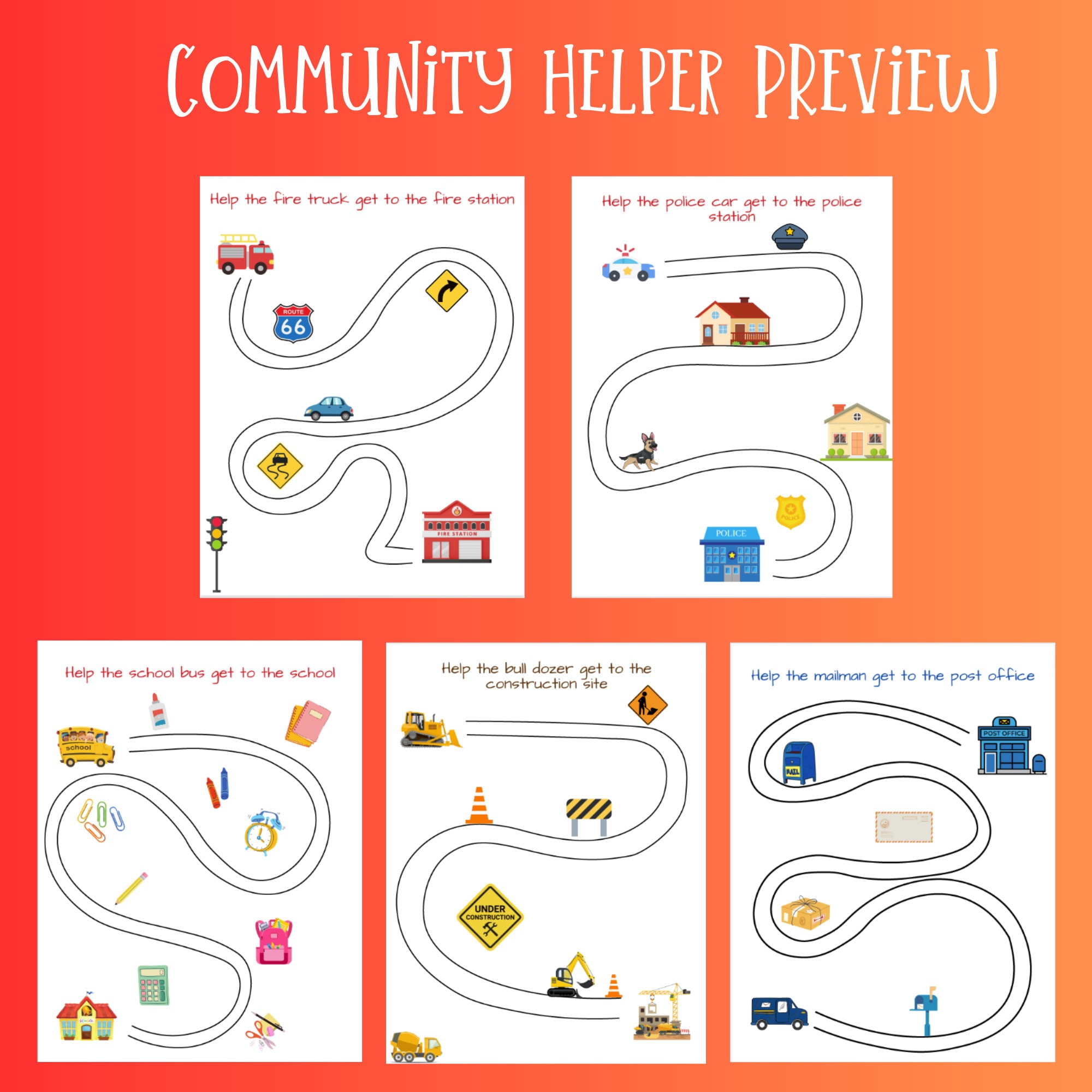 Trace the Path Worksheets, Path Tracing, Pencil Control Worksheet ...