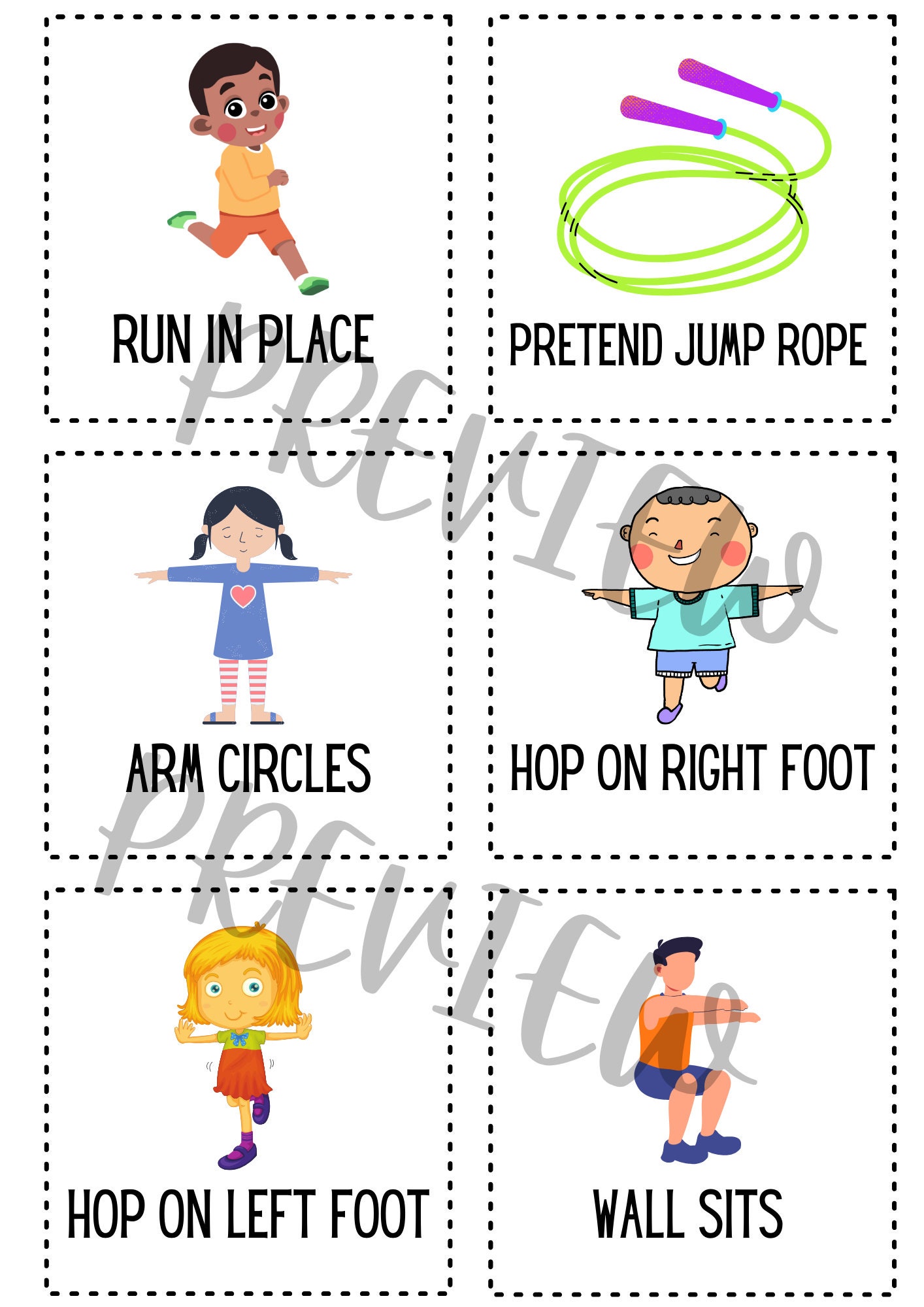 Gross Motor Exercise Cards; Gross Motor Exercise Pocket Dice Cards ...