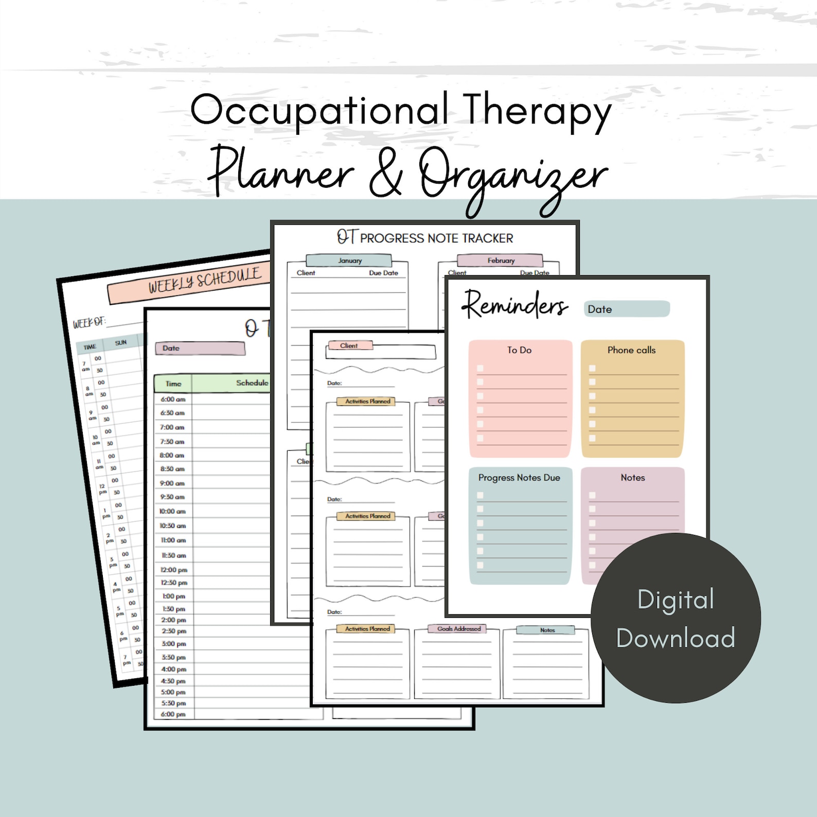 Occupational Therapy Planner & Organizer; Pediatric Occupational ...