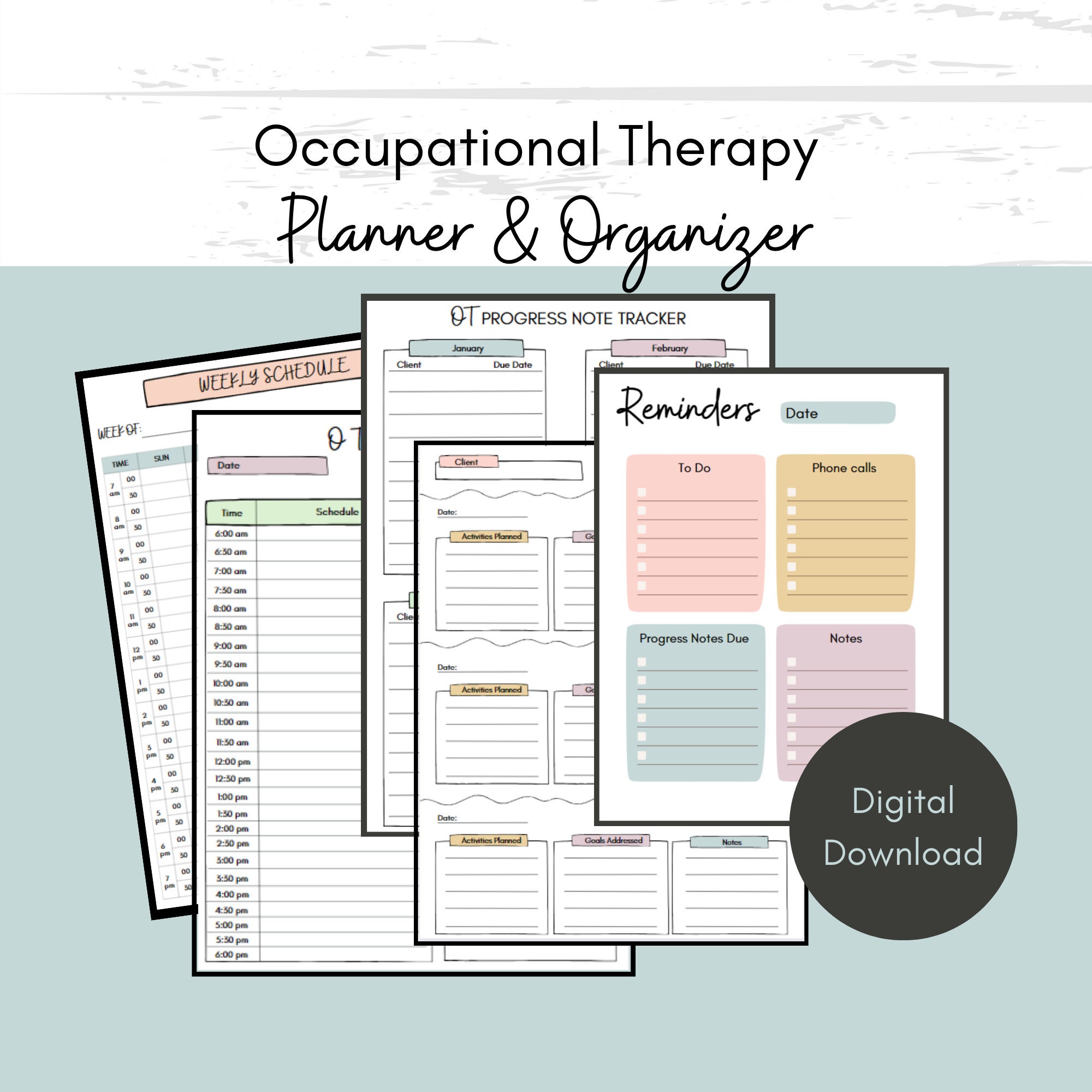 Occupational Therapy Planner & Organizer; Pediatric Occupational ...