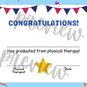 Pediatric Physical Therapy Graduation Certificates - Etsy