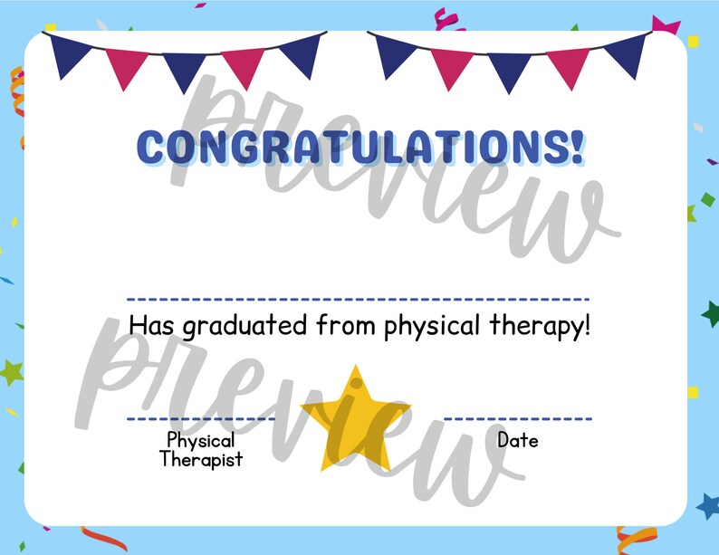 Pediatric Physical Therapy Graduation Certificates - Etsy