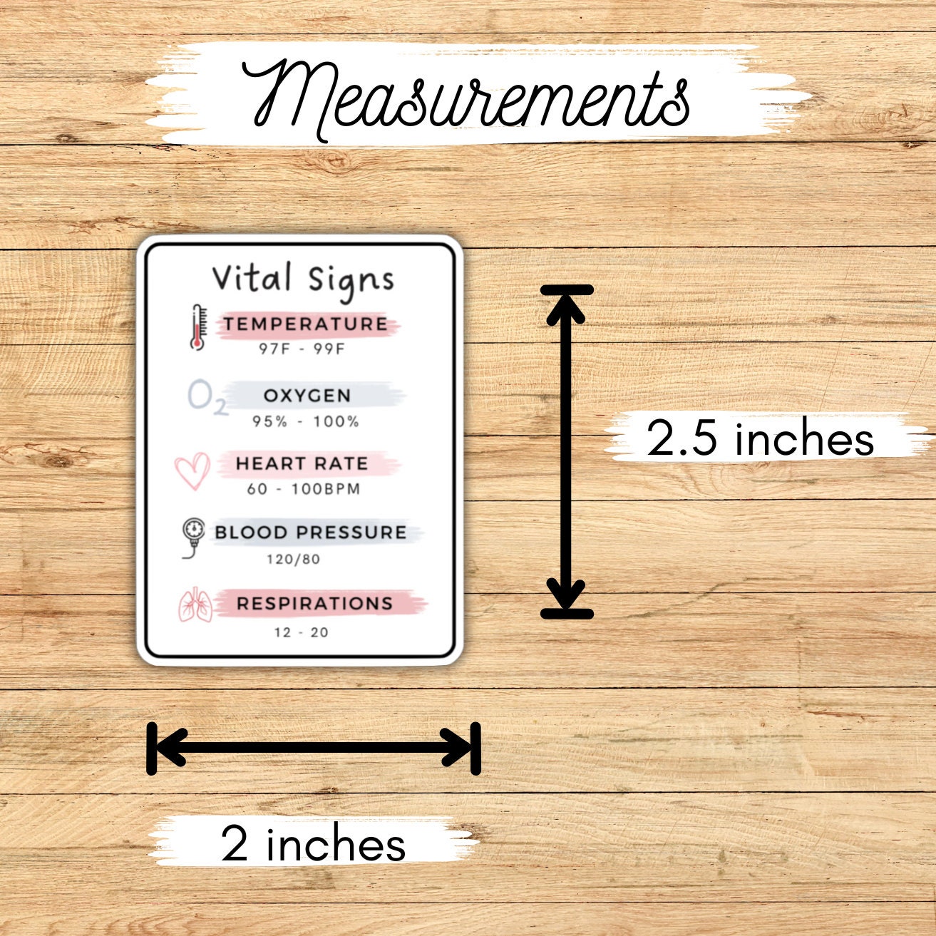 Vital Sign Sticker, Vital Sign Reference, Vital Cheat Sheet, Nursing ...