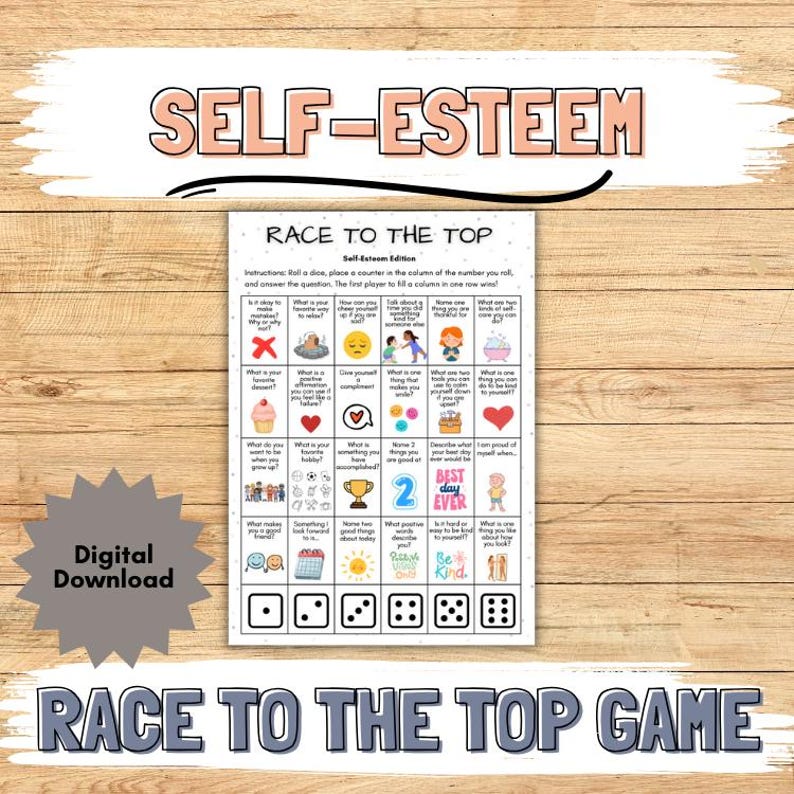 Printable Self-esteem Game, Teen Occupational Therapy Game - Etsy