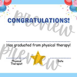 Pediatric Physical Therapy Graduation Certificates - Etsy