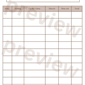Physical Therapy Observation Hour Log, PT Observation Hour Log, PT Hour ...