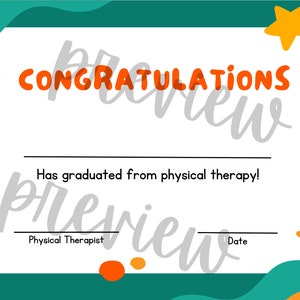 Pediatric Physical Therapy Graduation Certificates - Etsy