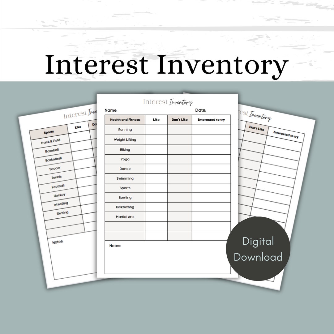 Occupational Therapy Leisure/hobby Interest Inventory - Etsy