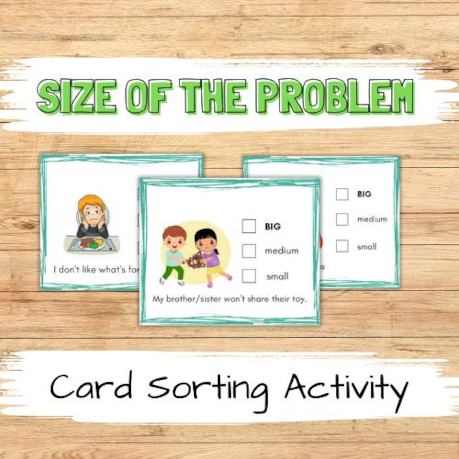 Size of the Problem Card Sorting Activity - Emotional Regulation ...