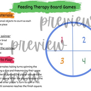 Printable Feeding Therapy Board Games, Feeding Therapy Activity ...