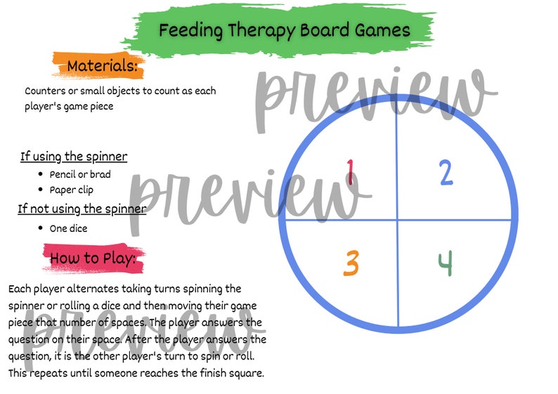 Printable Feeding Therapy Board Games, Feeding Therapy Activity ...
