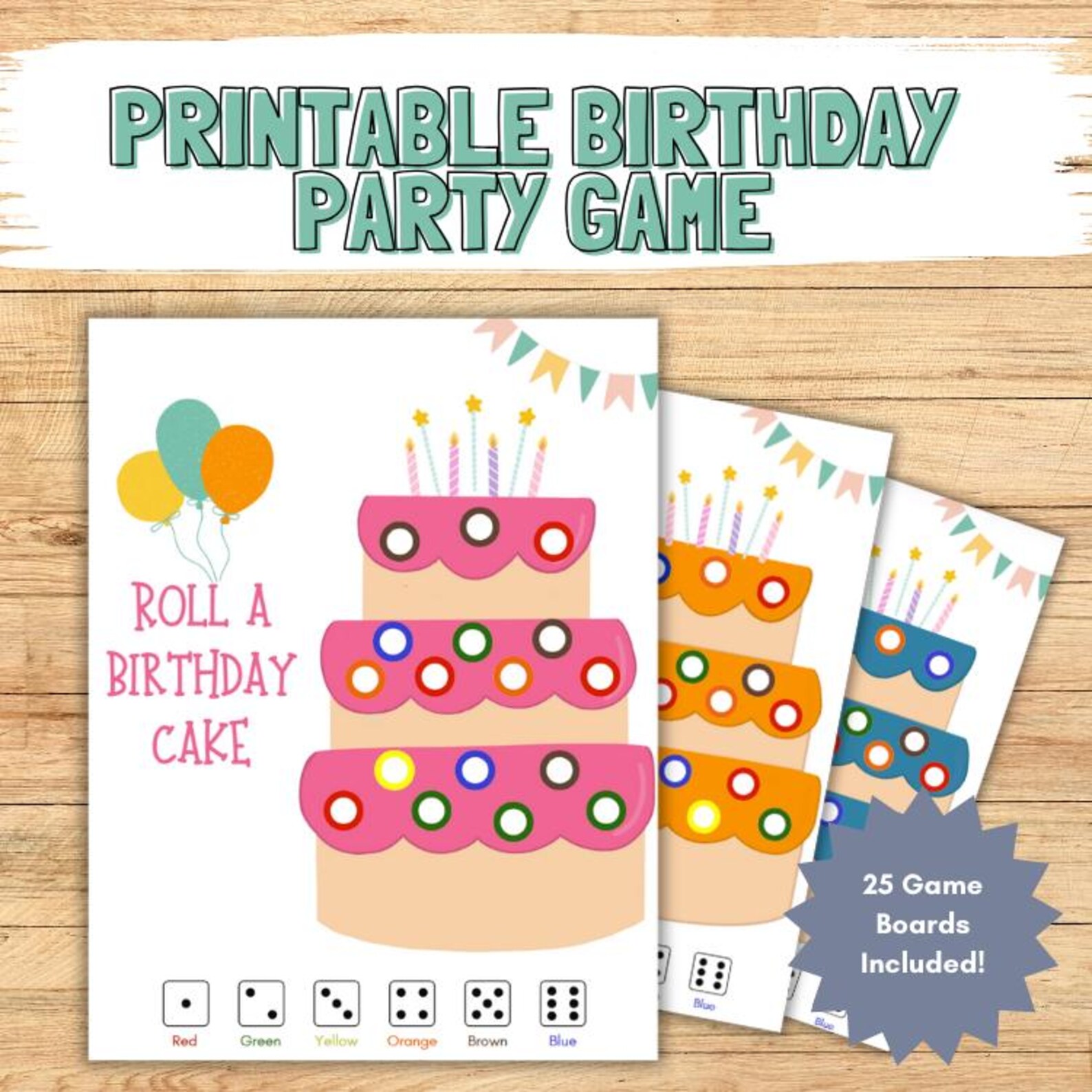 Roll a Birthday Cake Game, Birthday Party Game, Birthday Game for Kids ...