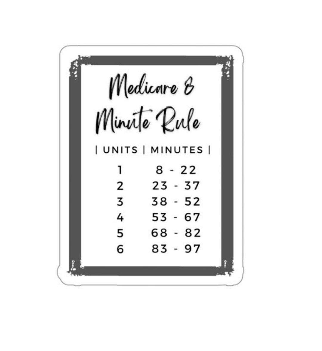 Medicare 8 Minute Rule Sticker, Medicare Sticker, Physical Therapist ...