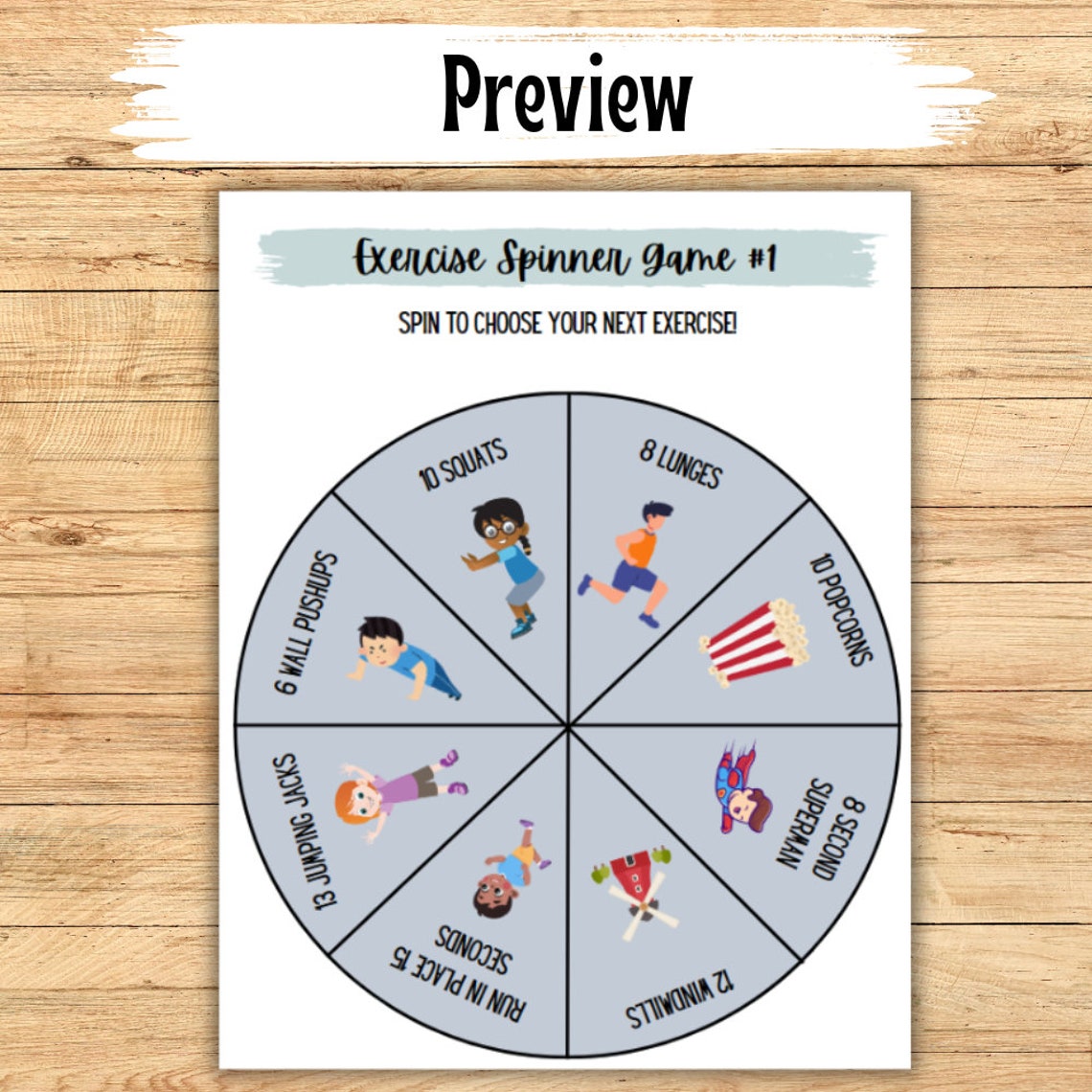 Gross Motor Spinner Games; Brain Break/heavy Work Games; Pediatric ...