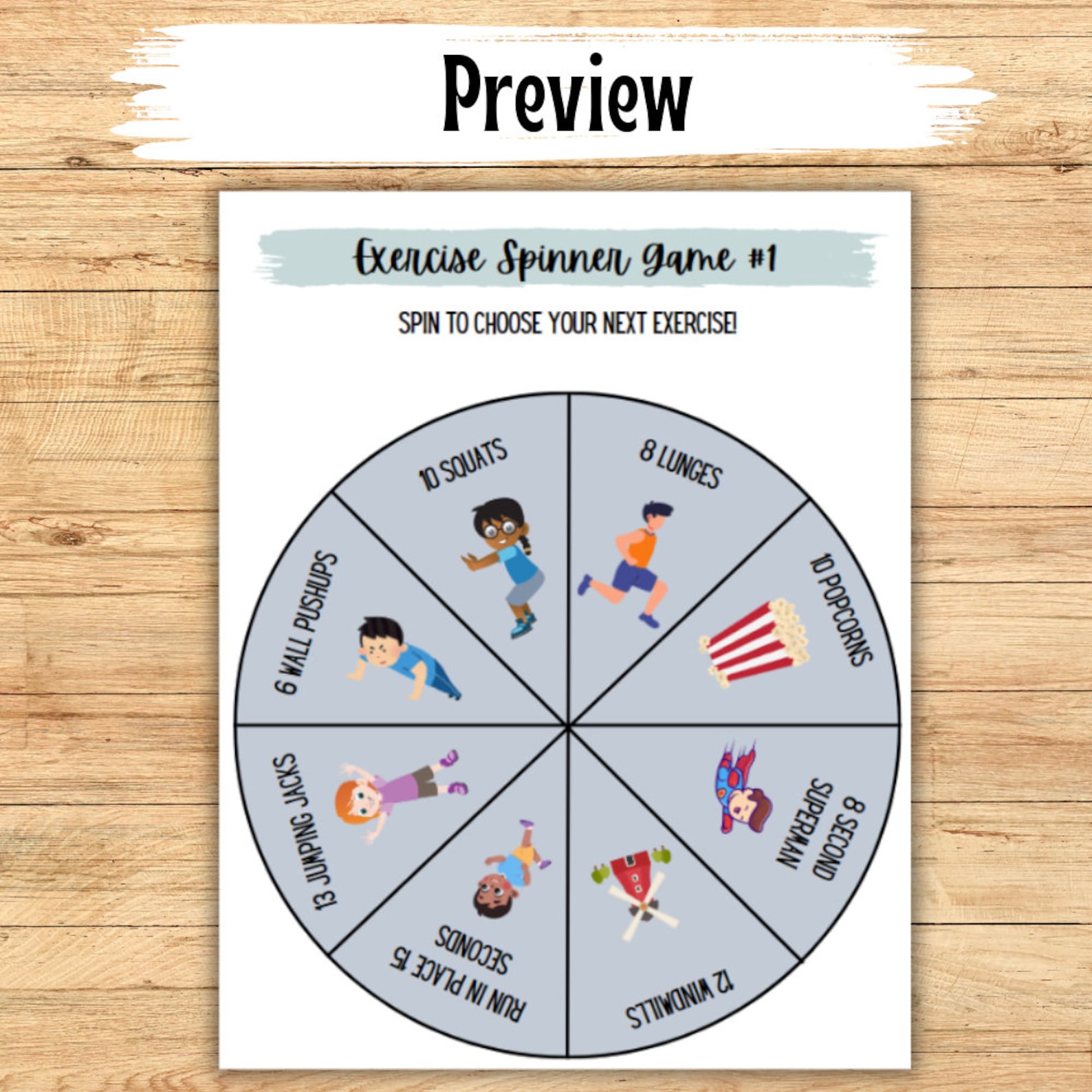 Gross Motor Spinner Games; Brain Break/heavy Work Games; Pediatric ...