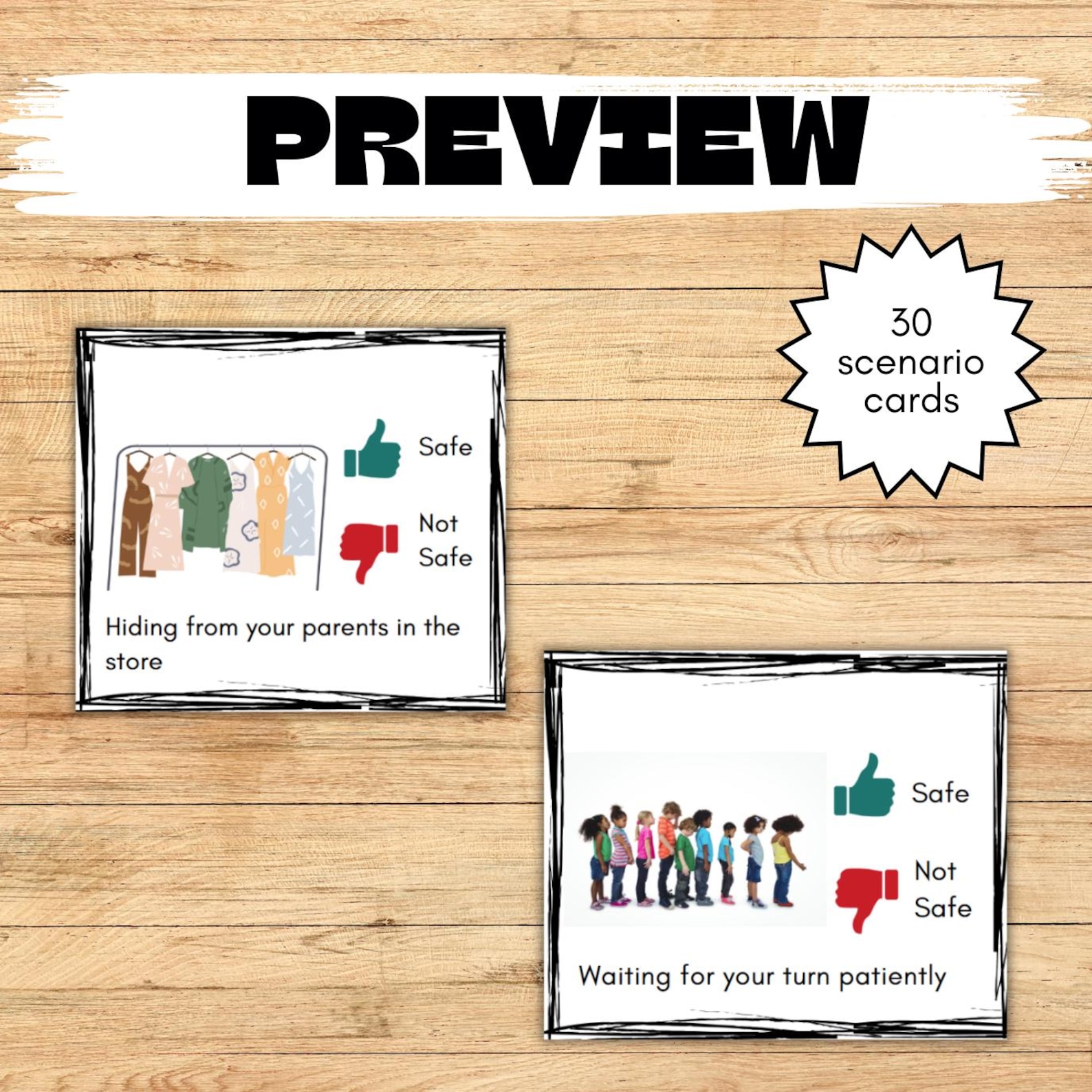 Safe Vs. Unsafe Sorting Activity, Safety Awareness Cards, Safety ...