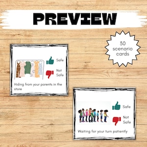 Safe Vs. Unsafe Sorting Activity, Safety Awareness Cards, Safety ...