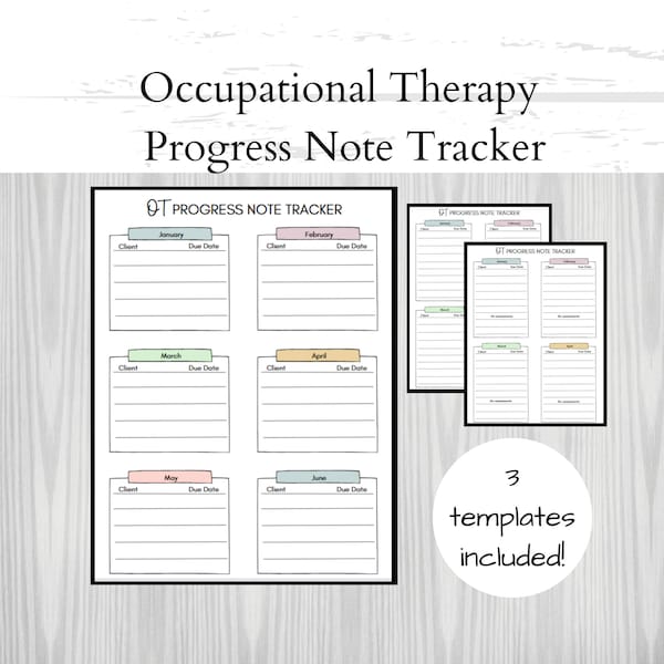 Occupational Therapy Progress Note Template - Etsy