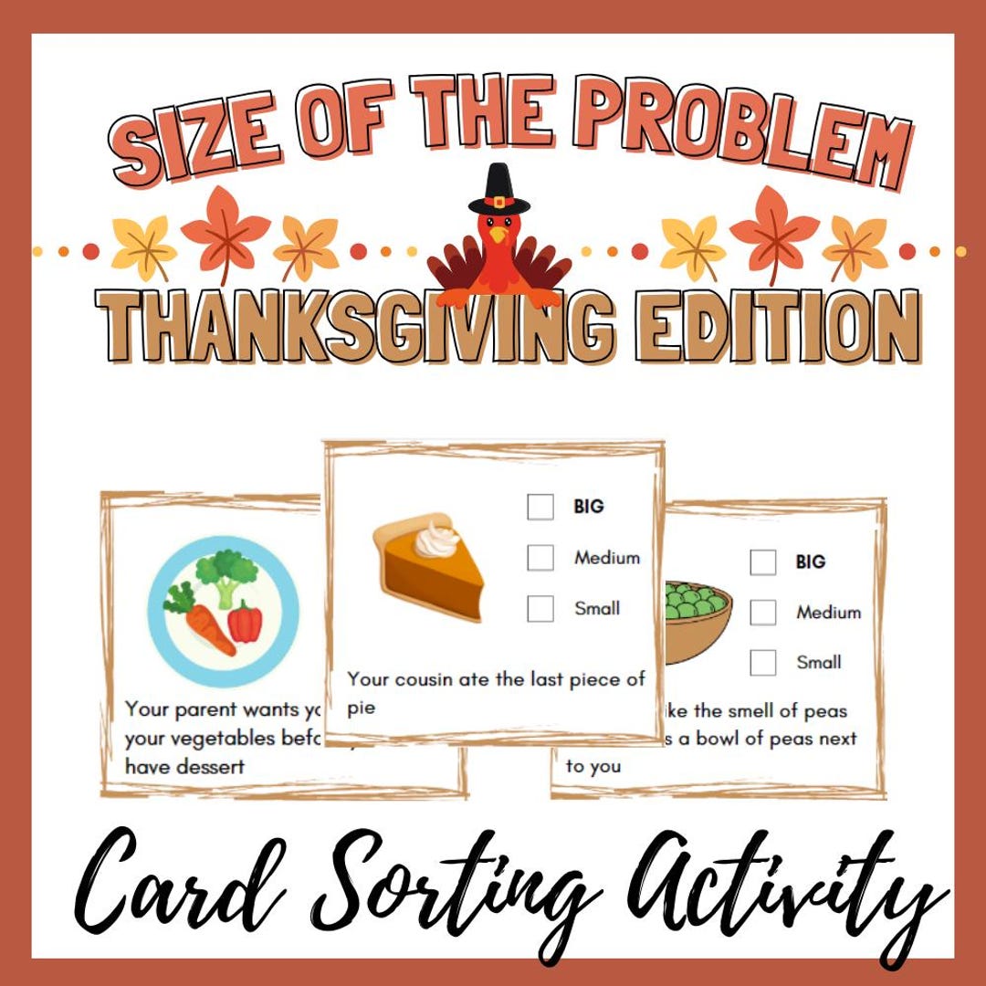 Thanksgiving Size of the Problem Cards - Etsy