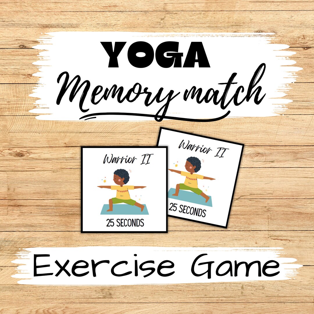 Kid's Yoga Memory Match Game, Kid's Fitness Game, Exercise Game for ...