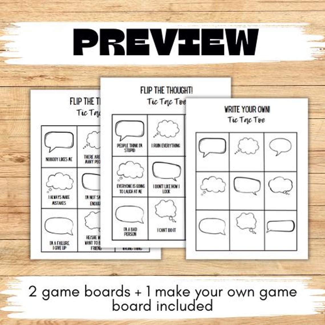 Printable Self-esteem Game, Flip the Thought Counseling Game, Self ...