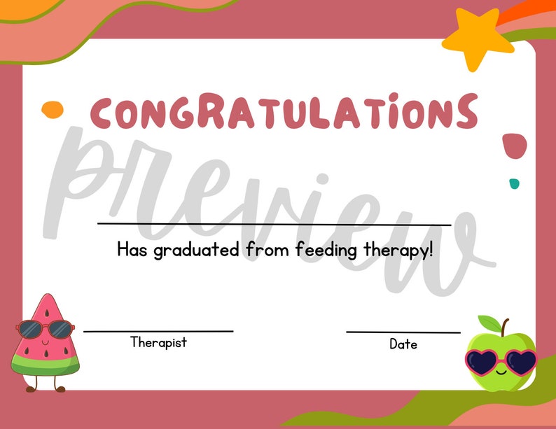 Feeding Therapy Graduation Certificates, Feeding Therapy Resources ...