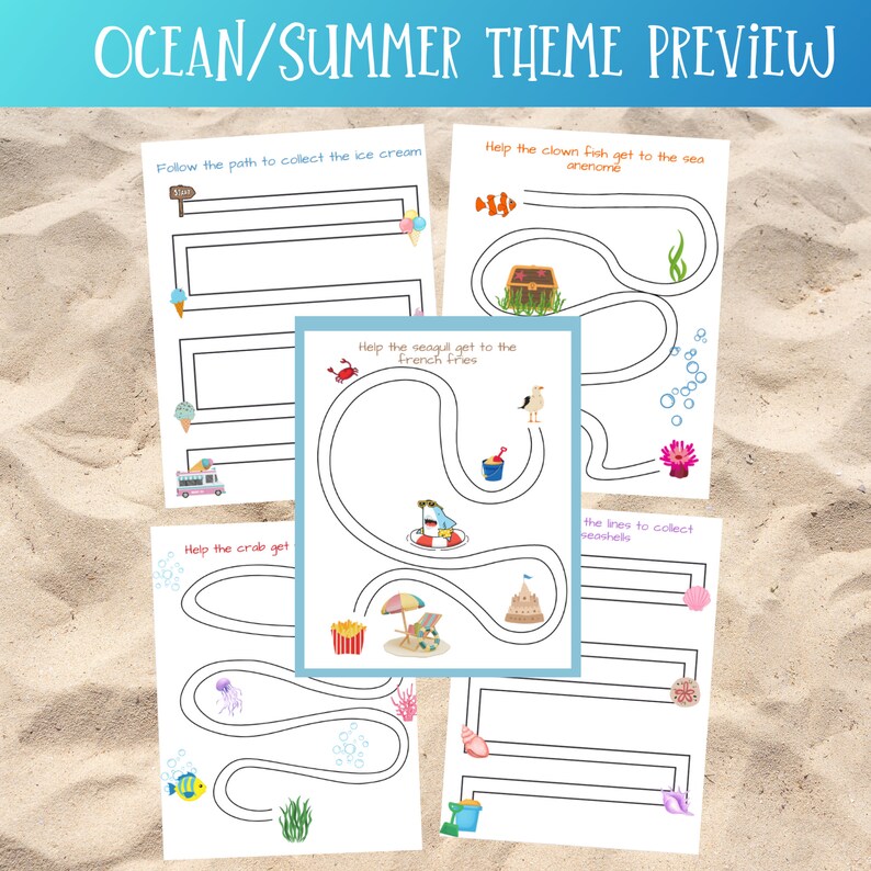 Trace the Path Worksheets, Path Tracing, Pencil Control Worksheet ...