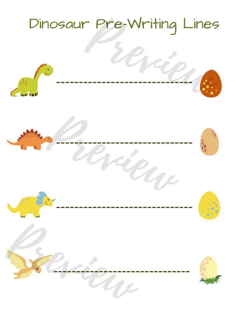 Dinosaur Pre-writing Line Worksheets; Dinosaur Fine Motor Activities - Etsy