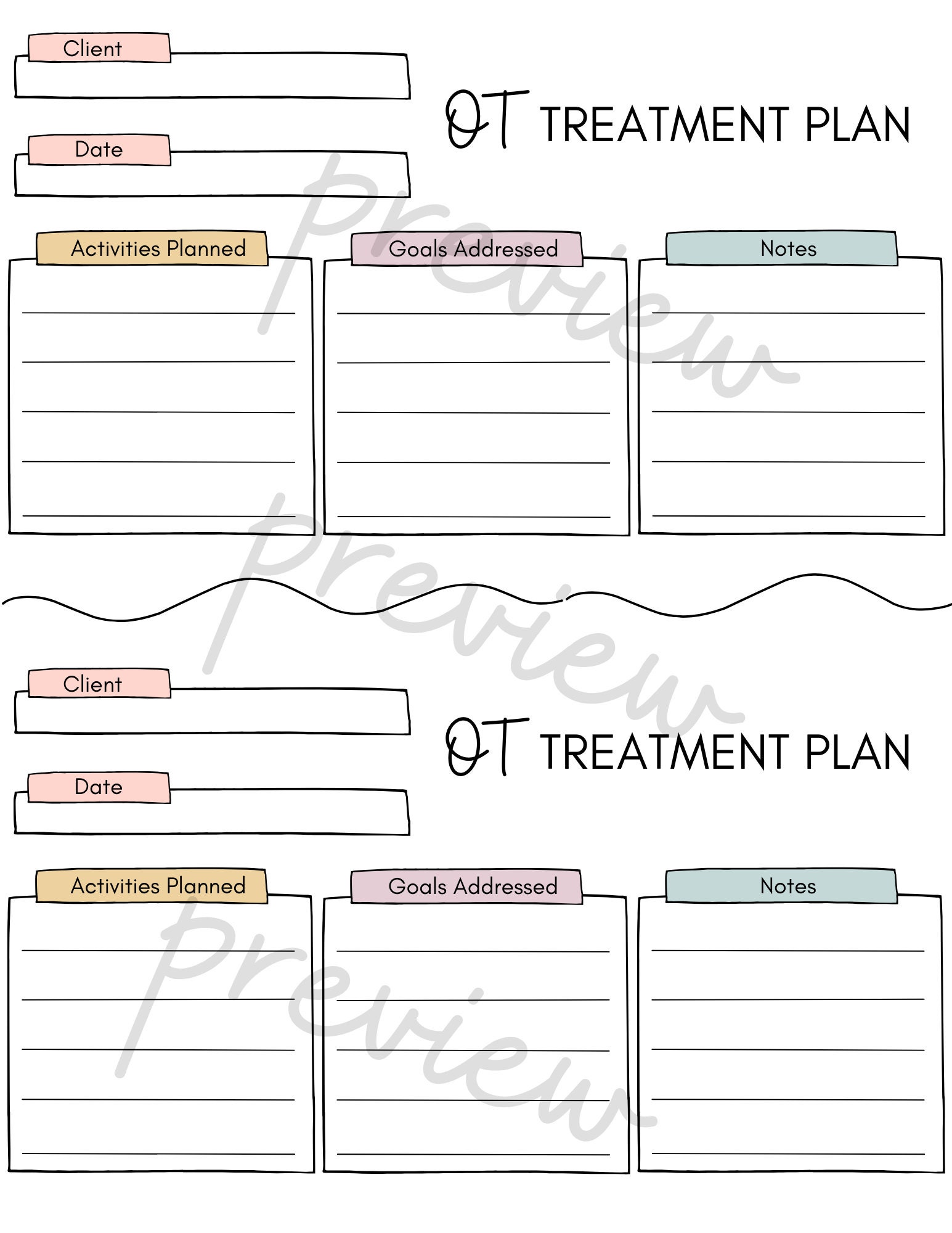 Occupational Therapy Planner & Organizer; Pediatric Occupational ...
