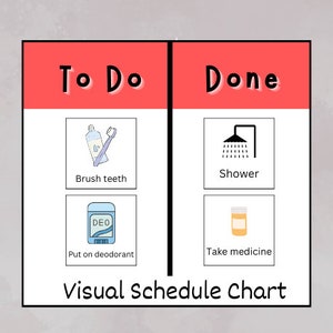 To Do/done Chart Visual Schedule - Etsy
