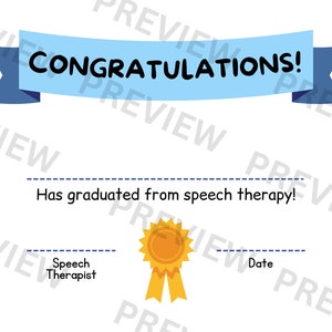 Speech Therapy Graduation Certificates; Pediatric Speech Therapy ...
