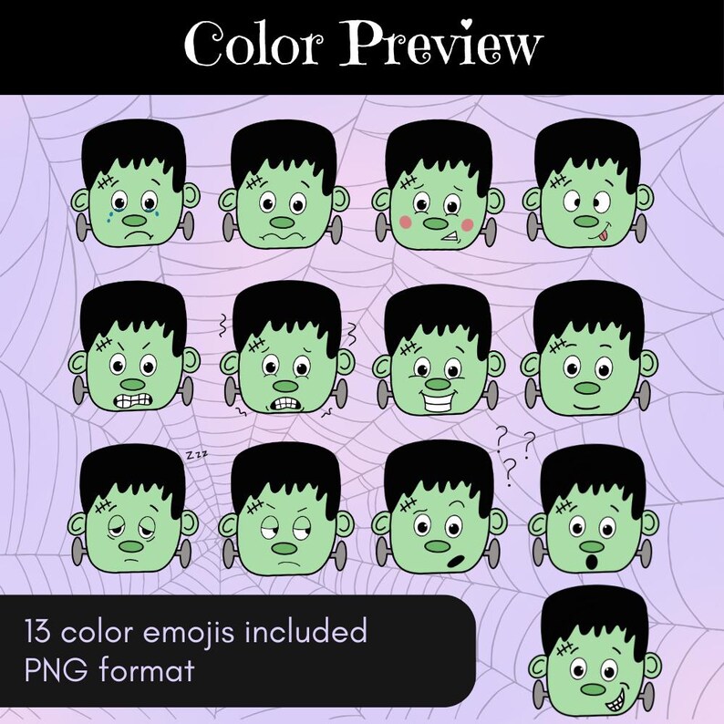 Frankenstein Emoji Clip Art, Frankenstein Emotion Clip Art, Halloween ...