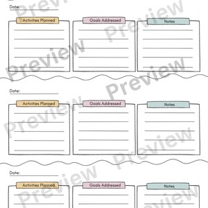 Occupational Therapy Treatment Plan Templates; Pediatric OT Treatment ...