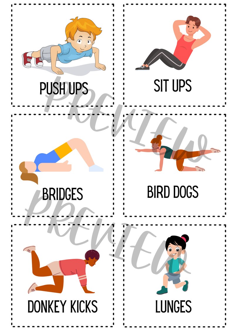 Gross Motor Exercise Cards; Gross Motor Exercise Pocket Dice Cards ...