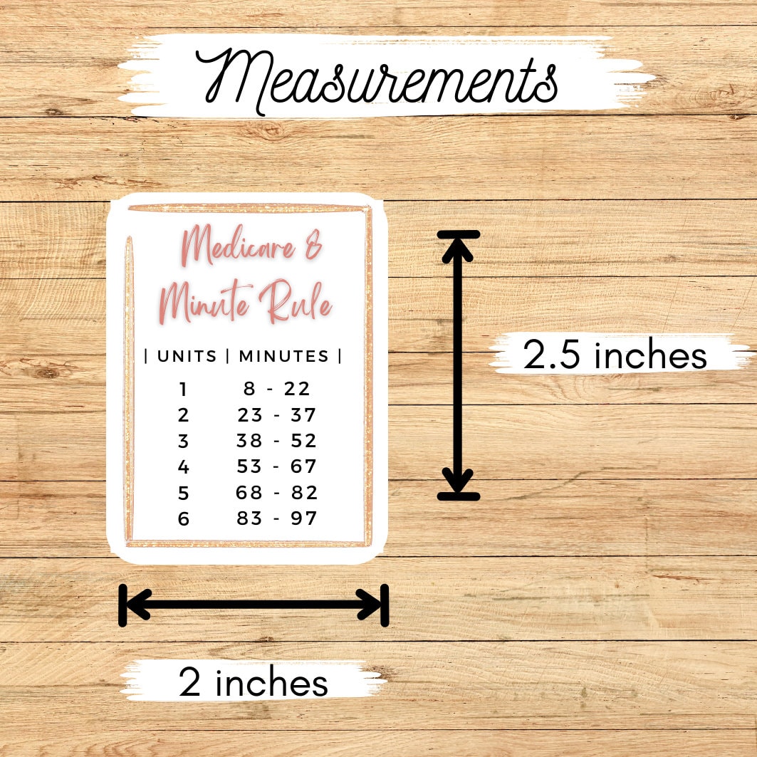 Medicare 8 Minute Rule Sticker, 8 Minute Unit Sticker, Physical ...